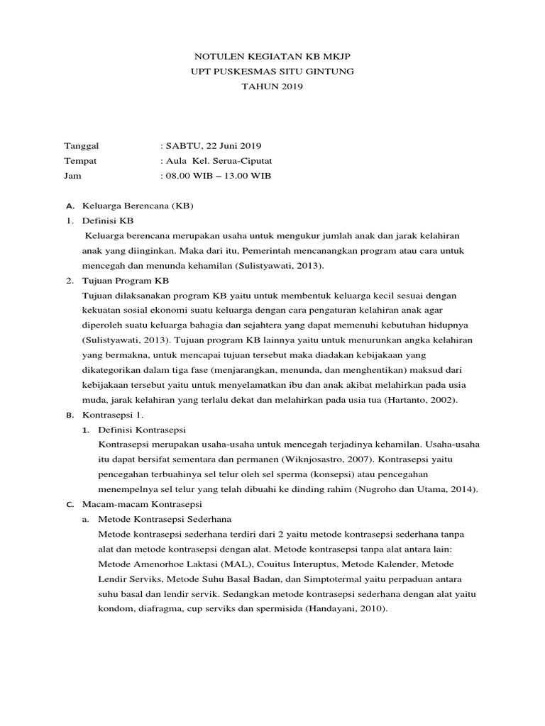 Contoh Notulen Sosialisasi | PDF