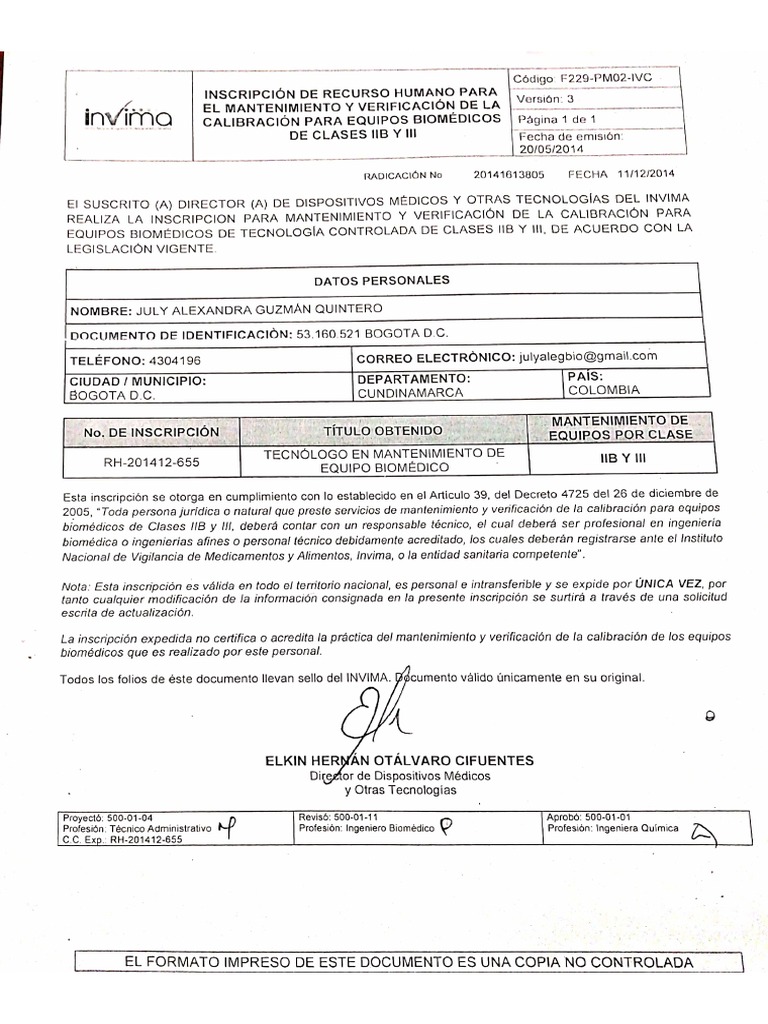 Registro Invima PDF | PDF