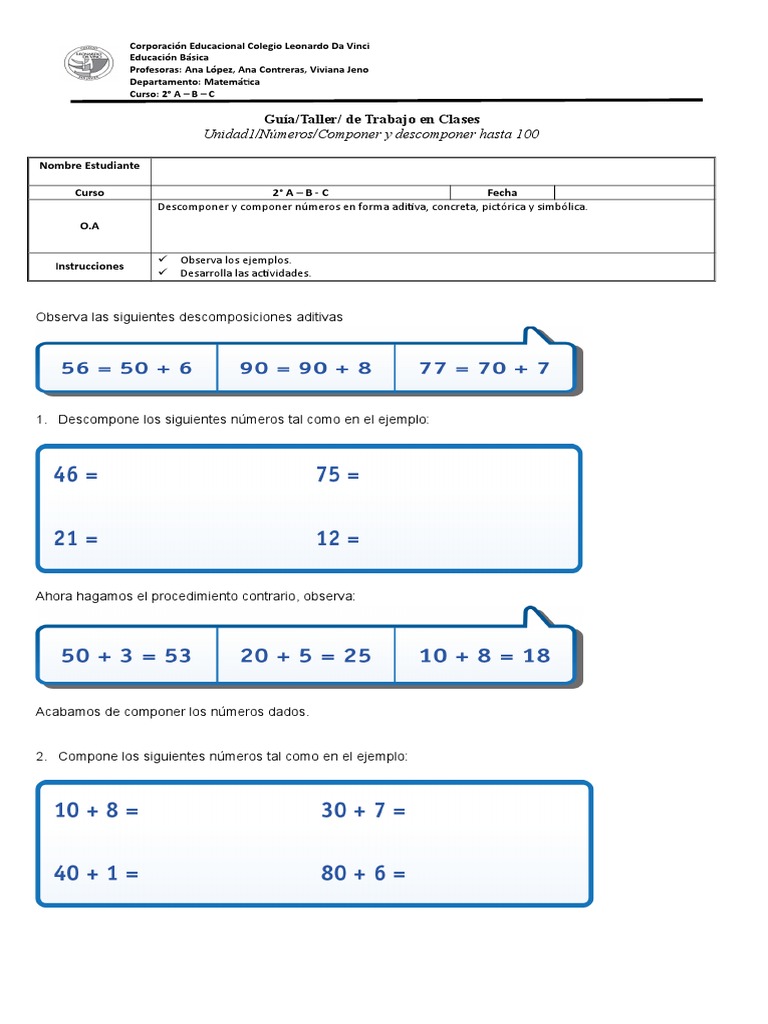 Componer y Descomponer 2° Básico | PDF