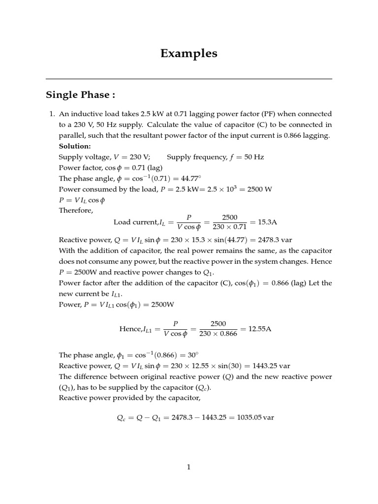 Sample Numericals | PDF | Ac Power | Capacitor