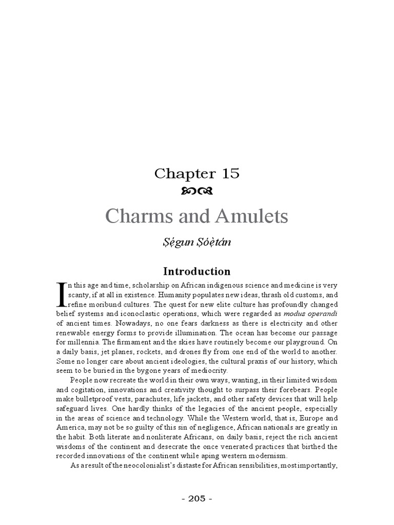 Charms and Amulets: Ṣẹ́gun Ṣóẹ̀tán | PDF | Amulet | Chemistry