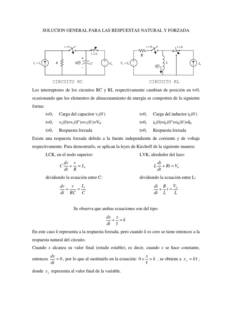 Respuesta Natural y Forzada | PDF | Cantidades fisicas | Fuerza