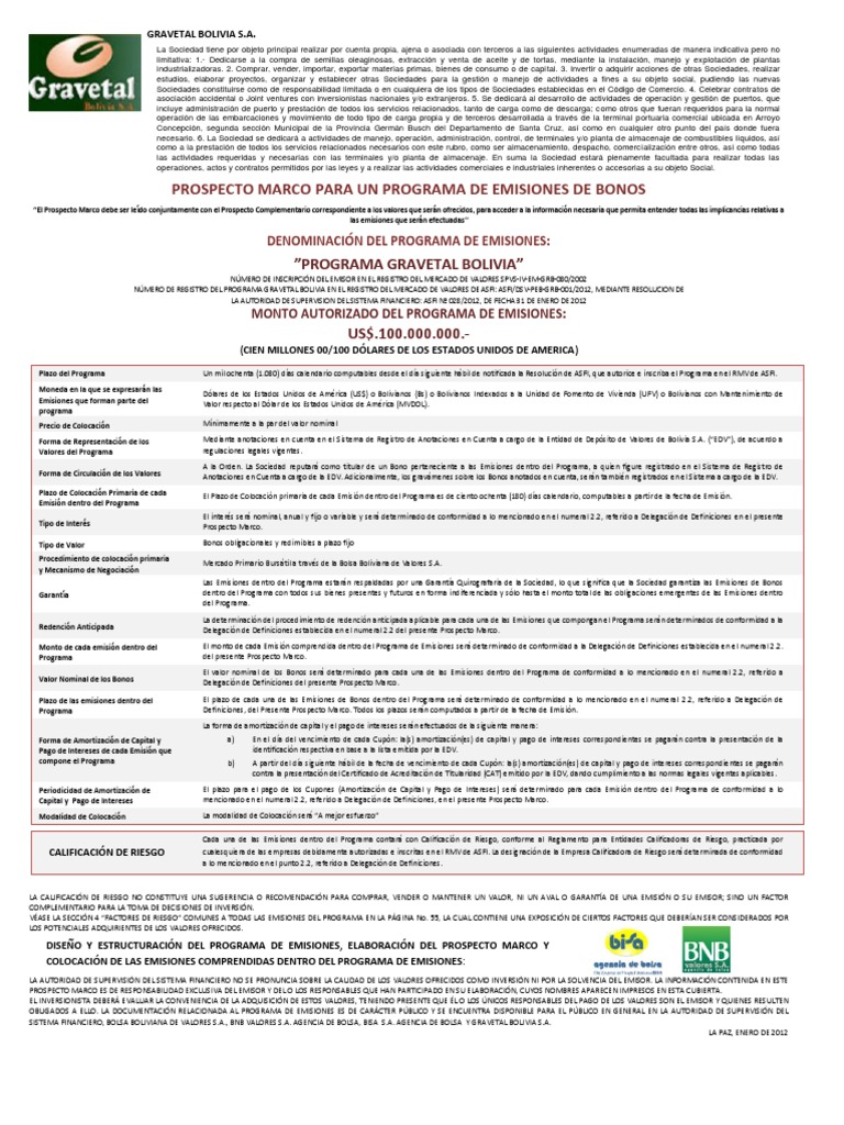 Prospecto Empresa | PDF | Bolsa | Interés