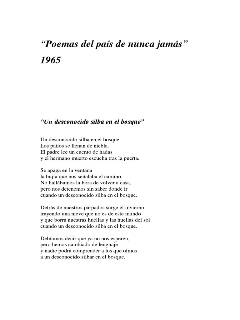 Poemas Del País De Nunca Jamás1965 Pdf Naturaleza