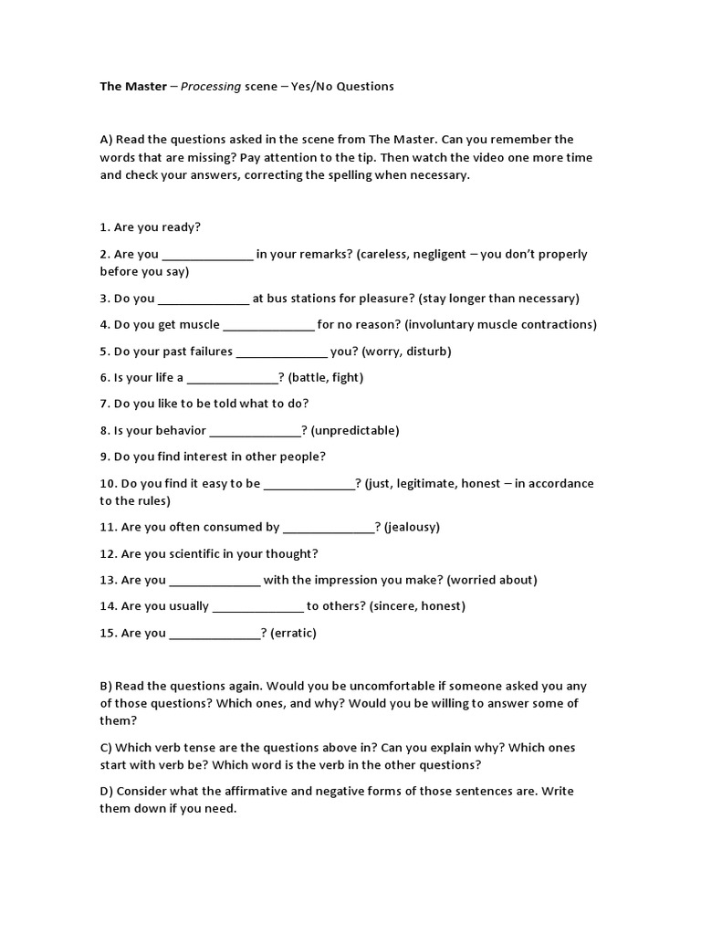 The MASTER Worksheet | PDF