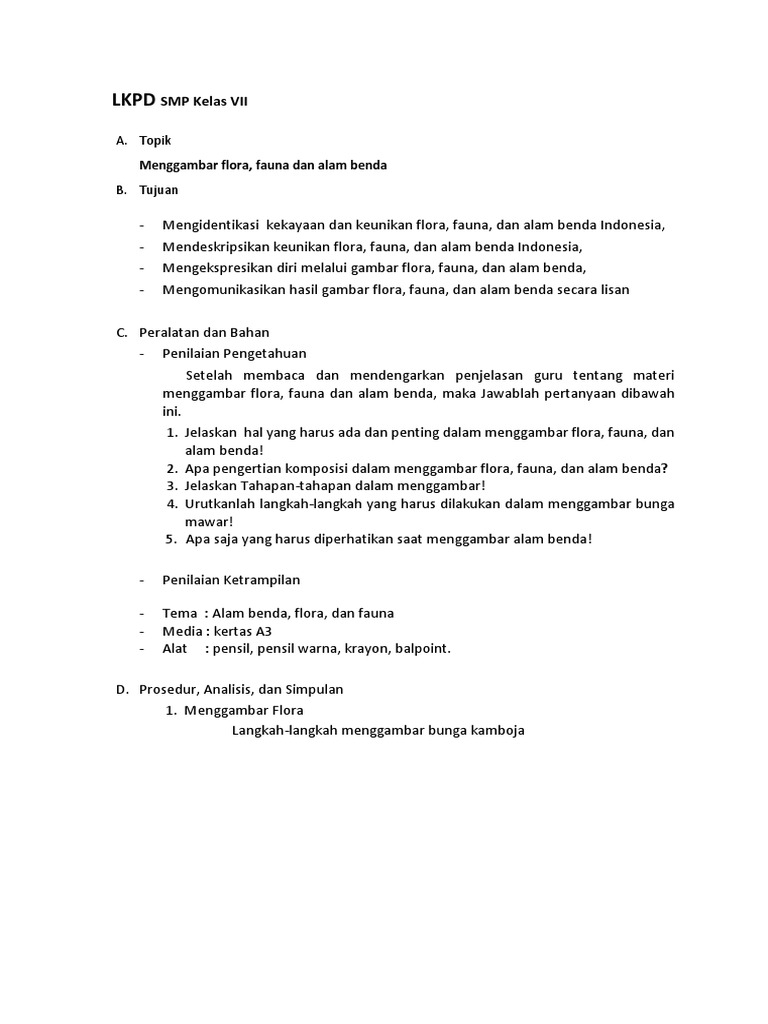 LKPD SMP Kelas VII | PDF