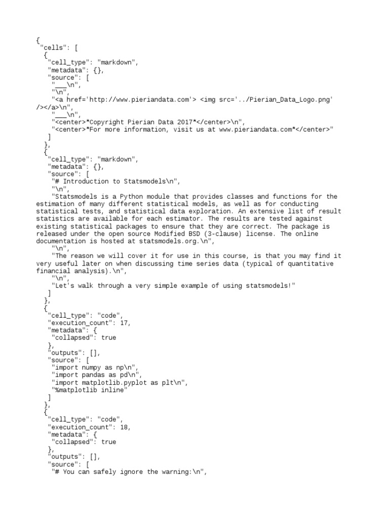 1 Introduction To Statsmodels | PDF | Computing | Business