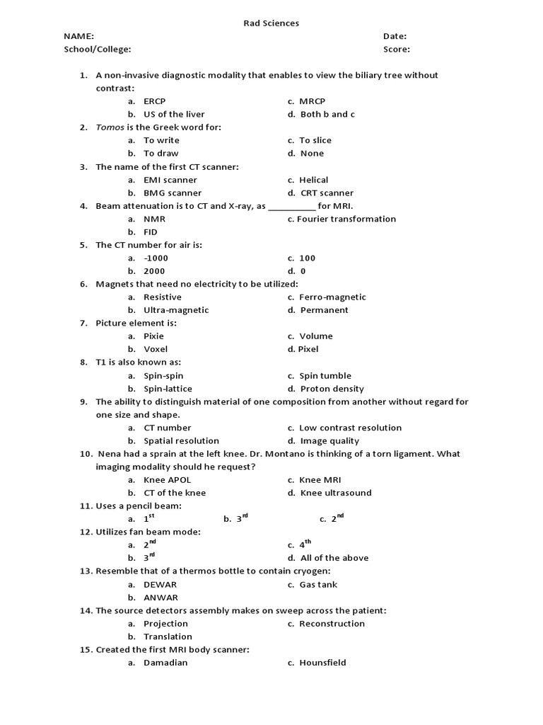 Rad Sciences Review: MRCP Overview | PDF | Radiation Therapy | Dosimetry