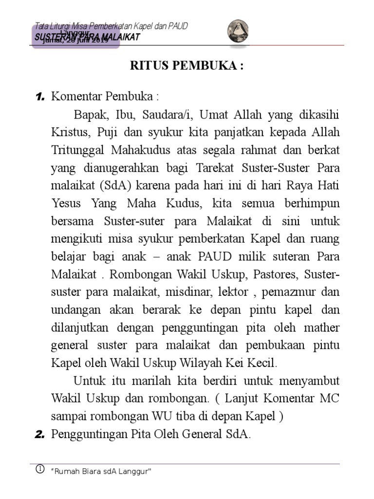 Buku Panduan Misa | PDF