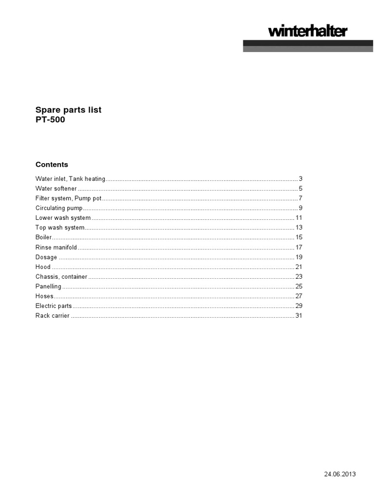 Winterhalter PT 500 | PDF | Electrical Connector | Joining