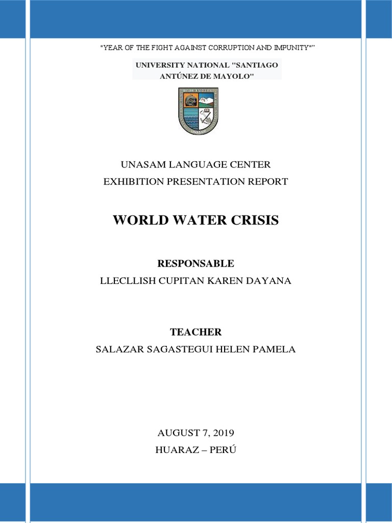Exposition - World Water Crisis | PDF | Water Scarcity | Drinking Water
