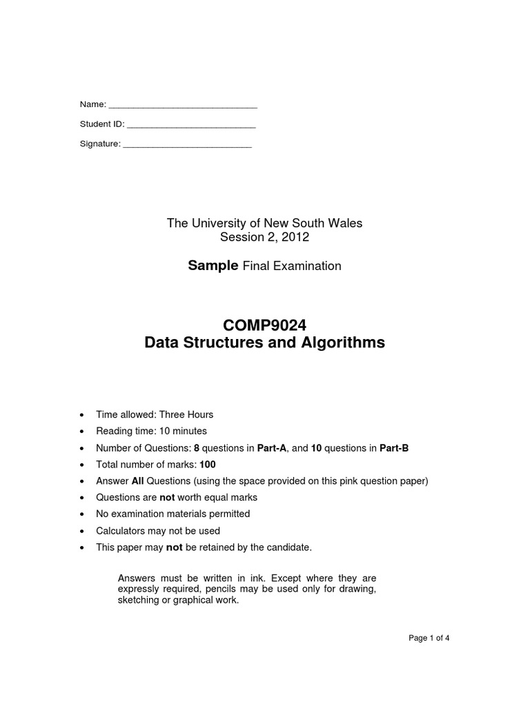 COMP9024 Data Structures and Algorithms: Sample | PDF | Vertex (Graph Theory) | Theoretical ...