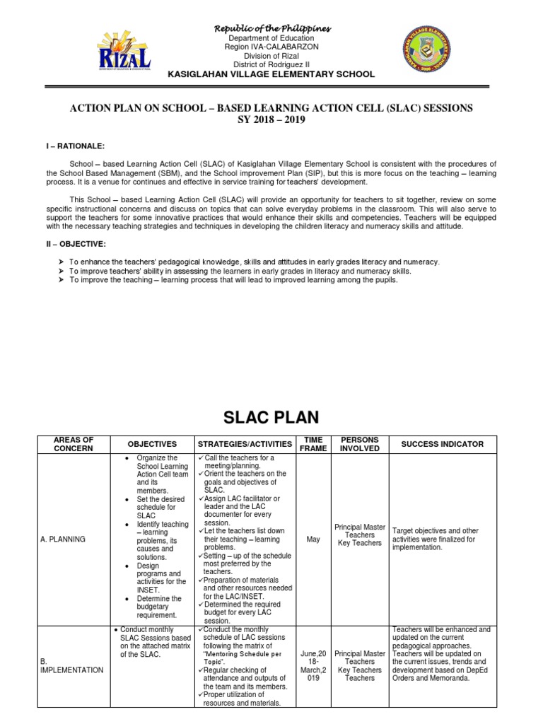 Action Plan in School | PDF | Teachers | Educational Technology