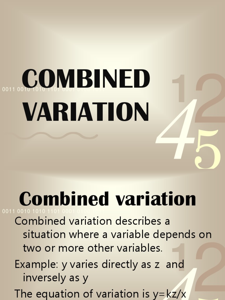 Variation | Download Free PDF | Variable (Mathematics) | Equations