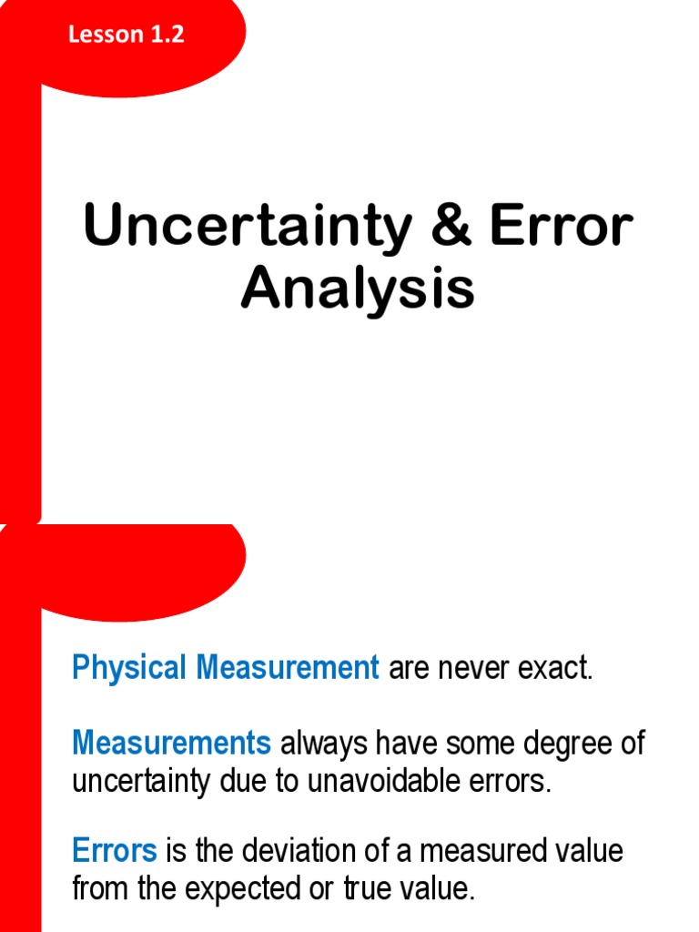 Uncertainty Error Analysis | PDF | Observational Error | Accuracy And Precision