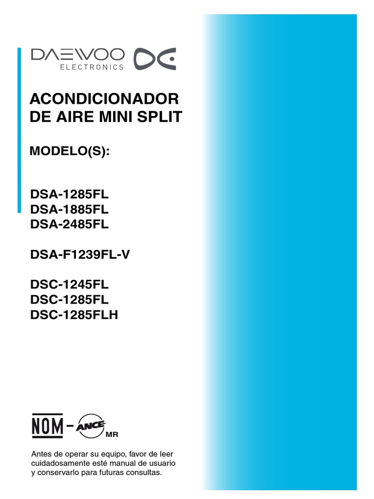 Manual de Usuario Aire Acondicionado Mini Split | PDF | Control remoto ...