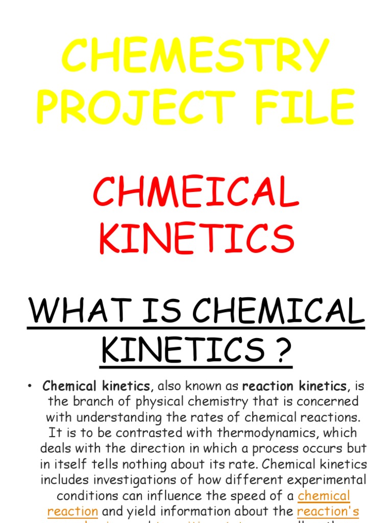 Chemestry Project File | PDF | Reaction Rate | Chemical Kinetics