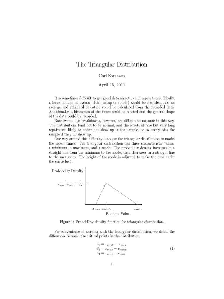 Triangular Distribution | PDF | Probability Distribution | Mode ...