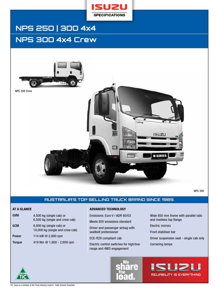 Isuzu NPS 300 4x4 Specifications Overview | PDF | Transmission ...