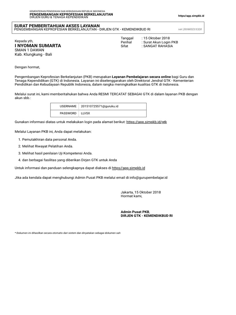 Akses Layanan PKB Guru Indonesia | PDF