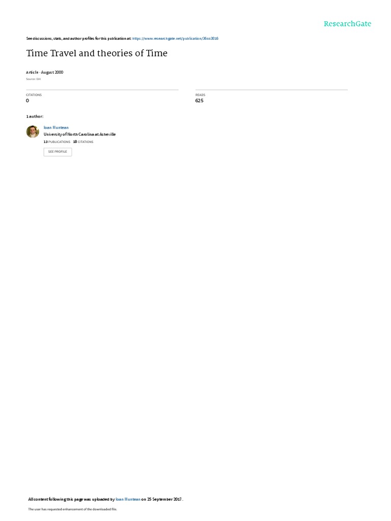 Time Travel and Theories of Time PDF | PDF | Time Travel | Spacetime