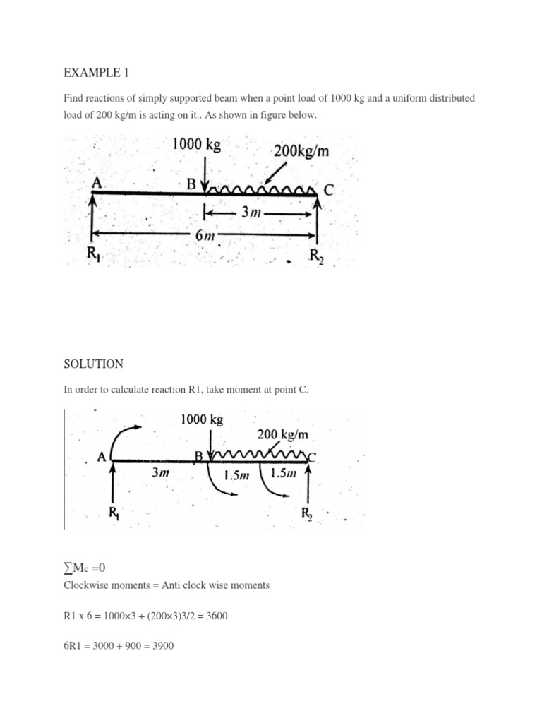 Point Load Calculations for Beams | PDF | Science & Mathematics