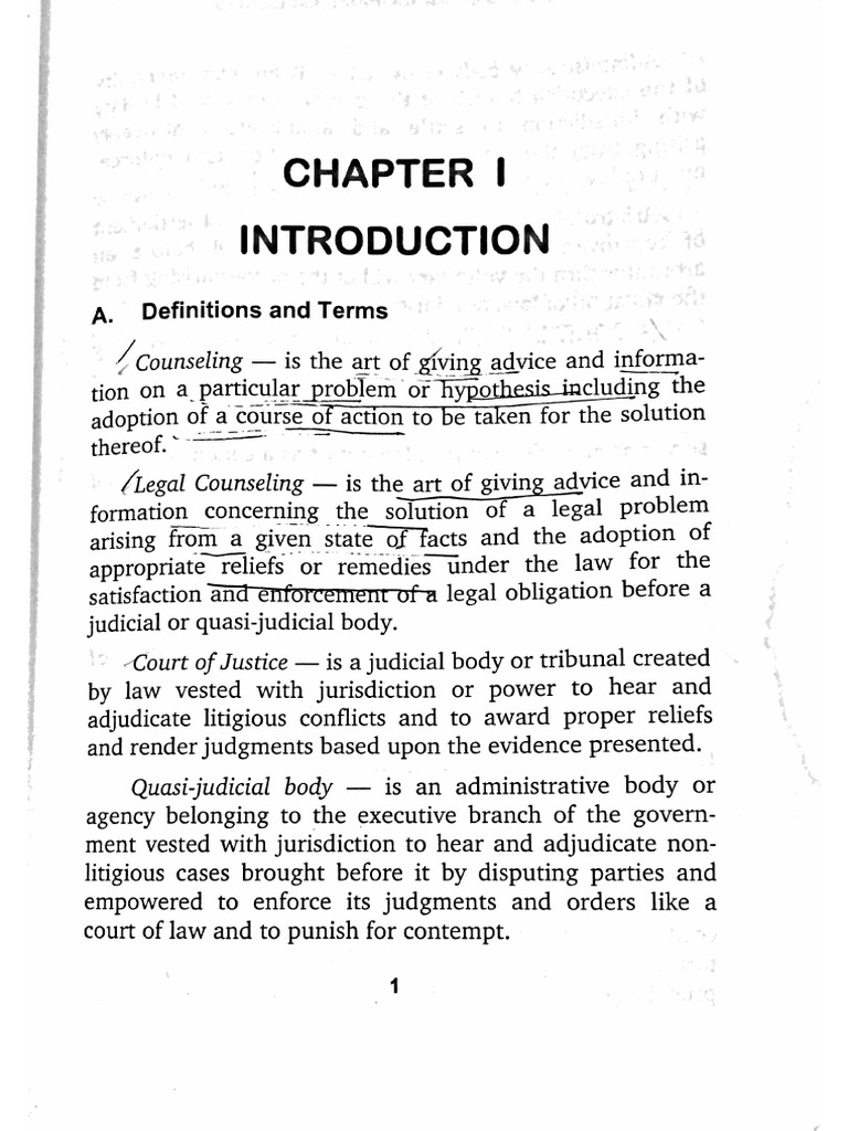 Chapter 1 Legal Counseling by Judge Barte | PDF