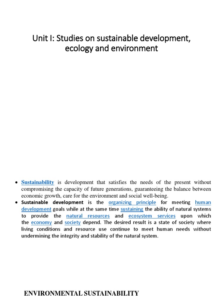 Sustainable Development, Ecology and Environment | PDF | Biodiversity ...
