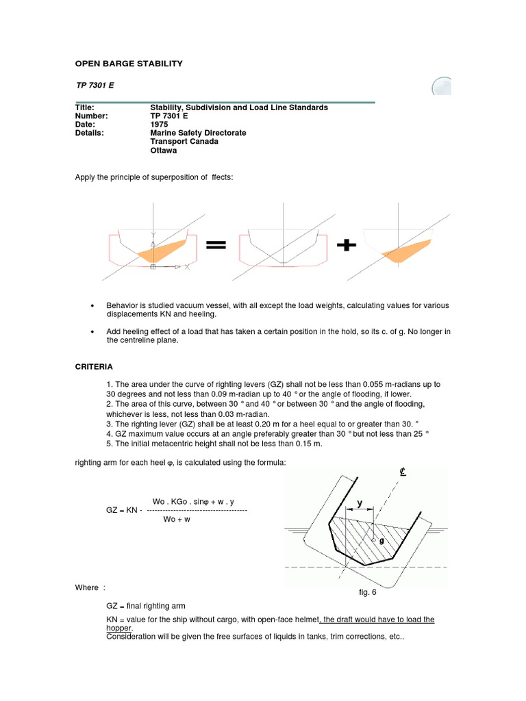 Open Barge Stability Standards | PDF | Science & Mathematics