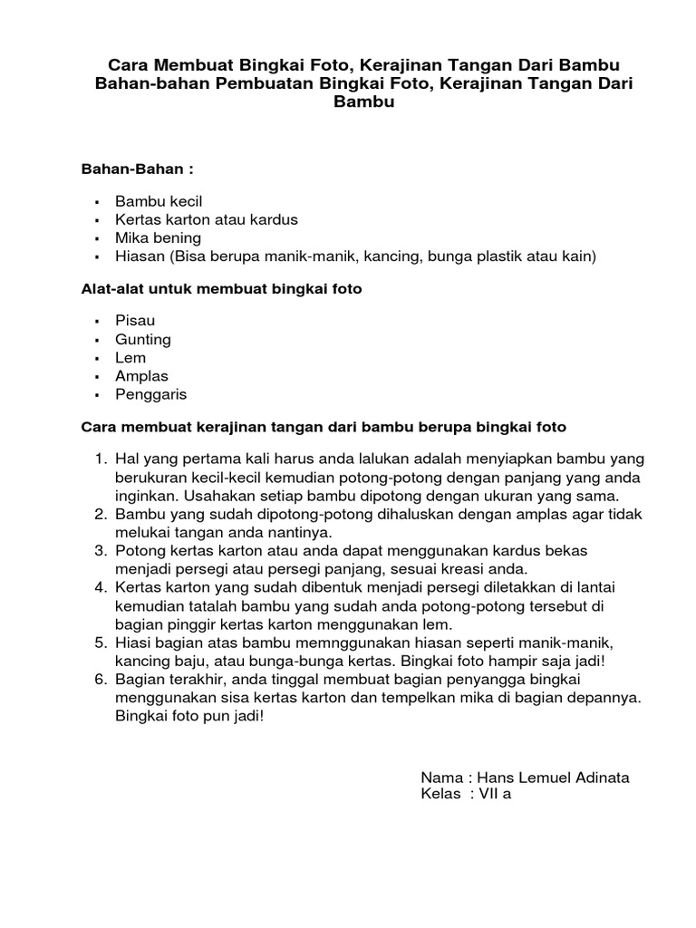 Cara Membuat Bingkai Foto | PDF