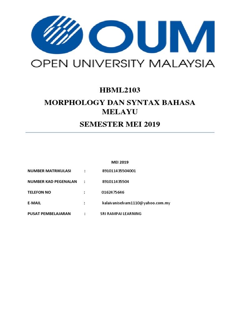 Morfologi Dan Sintaksis-Vani Oum | PDF