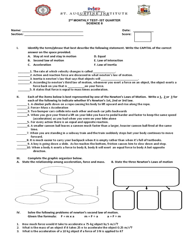 Name: - Date: - Section: - Score | PDF | Meiosis | Force