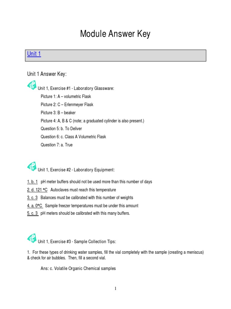 Module Answer Key: Unit 1 | PDF | Fahrenheit | Fraction (Mathematics)
