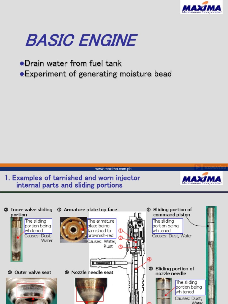 Basic Engine: Drain Water From Fuel Tank Experiment of Generating ...