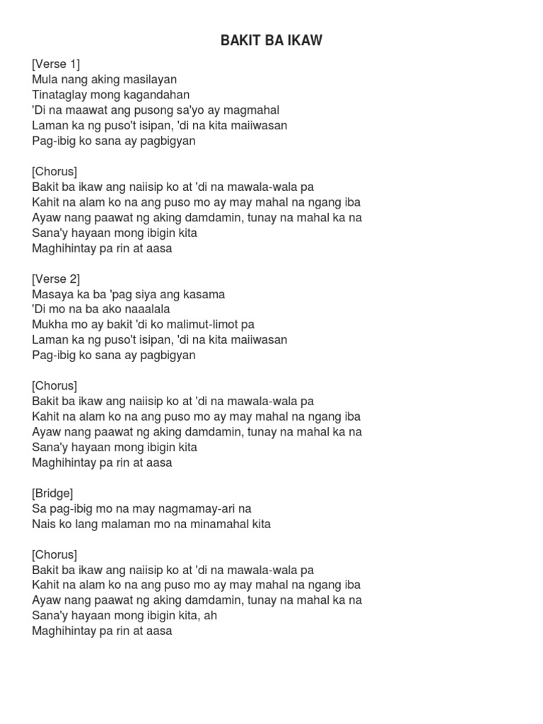 Bakit Ba Ikaw | PDF