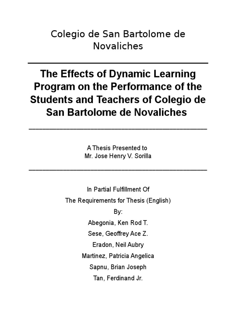 The Effects of Dynamic Learning: Ctto | PDF | Teachers ...