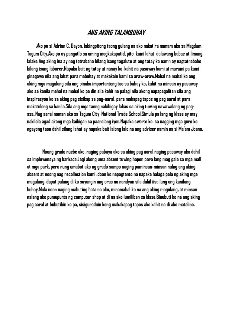 Ang Aking Talambuhay | PDF