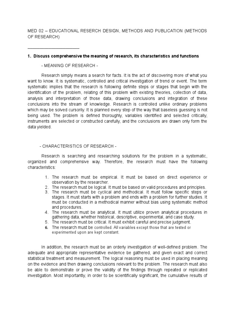 Educational Design, Methods and Publication | PDF | Hypothesis ...