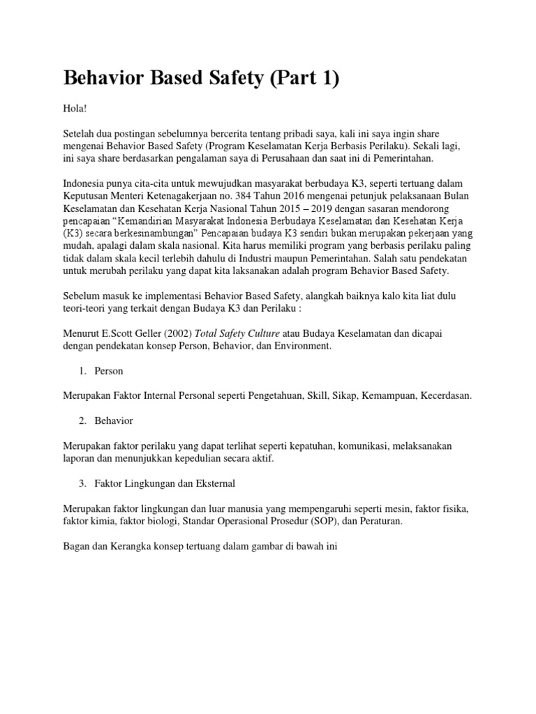 Behavior Based Safety | PDF