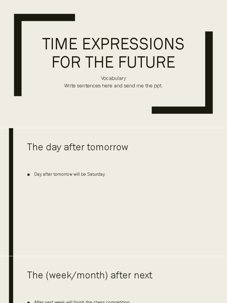 Future Time Expressions in English | PDF