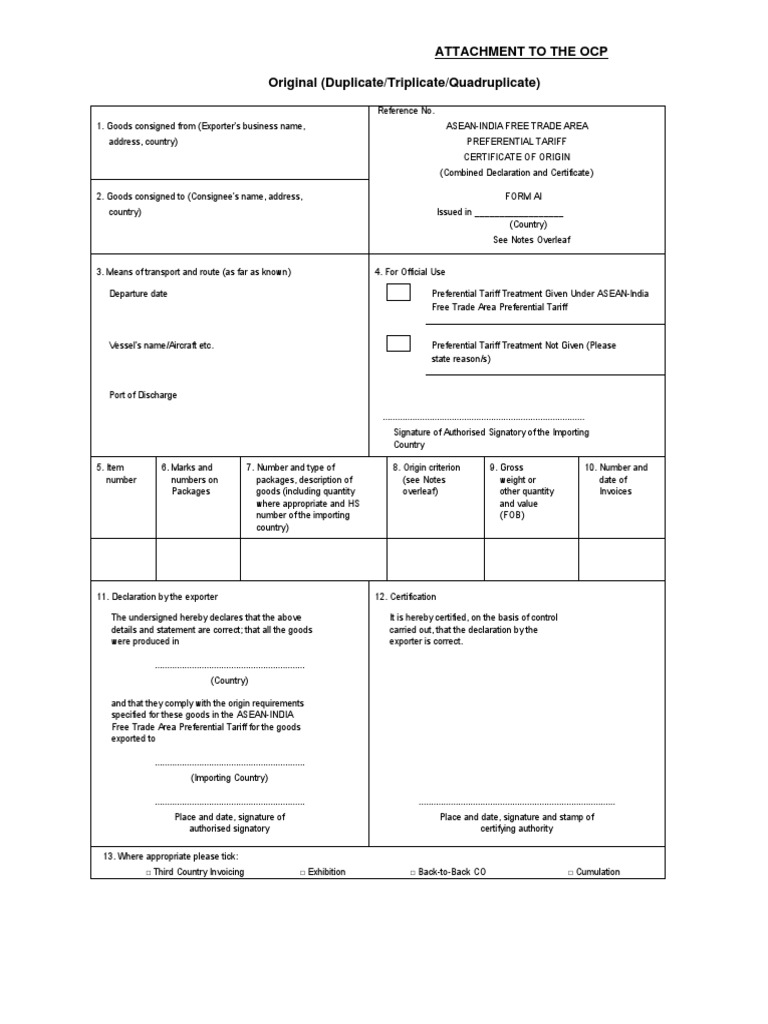 ASEAN India OCP | PDF | Economies | International Trade