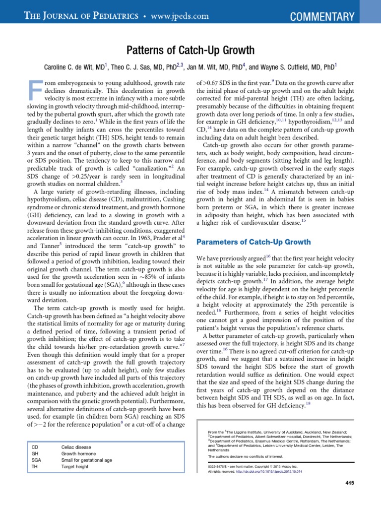 Patterns of Catch-Up Growth | PDF | Growth Hormone | Hypothyroidism