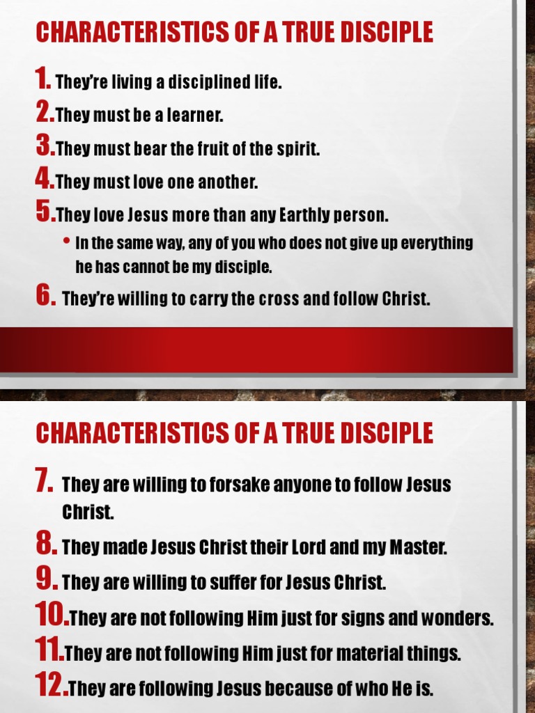Characteristics Of A True Disciple Pdf