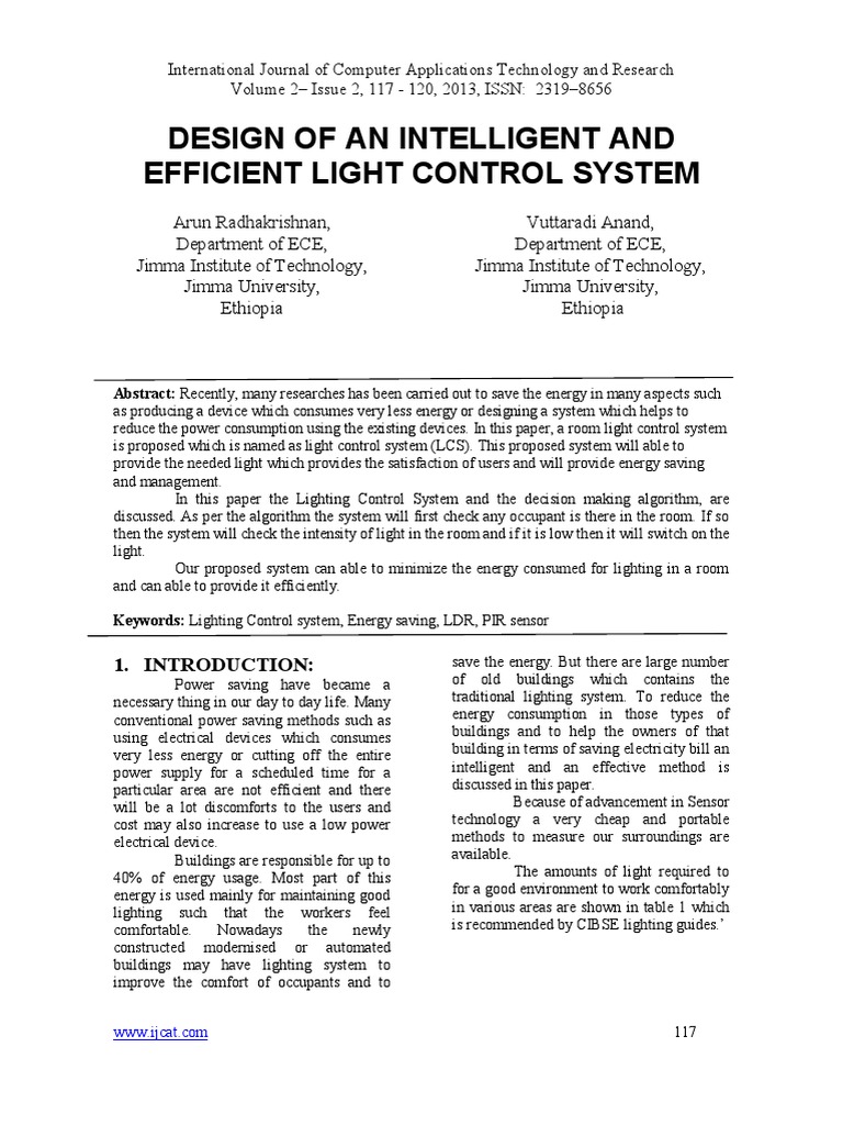 Design of An Intelligent and Efficient Light Control System | PDF ...