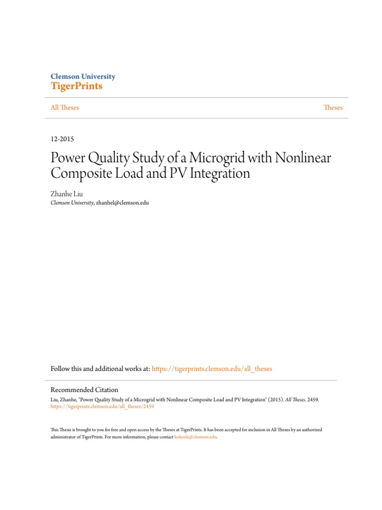 Power Quality Study of A Microgrid With Nonlinear Composite Load and PV ...