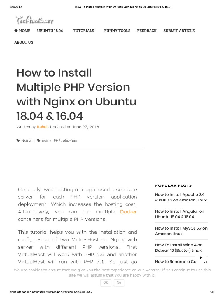 How To Install Multiple PHP Version With Nginx On Ubuntu 18.04 & 16.04 ...