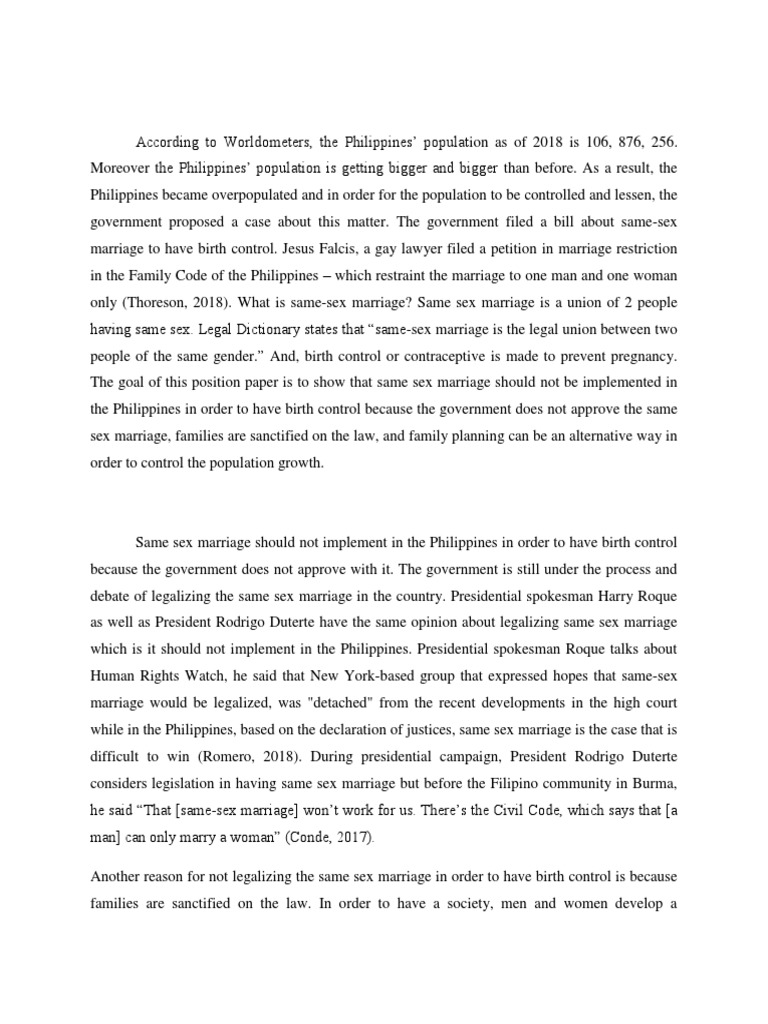 Eapp-Position Paper | PDF | Same Sex Marriage | Marriage