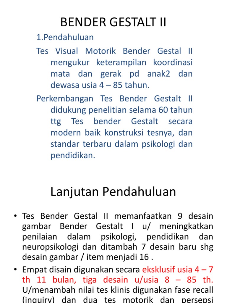 Bender Gestalt II | PDF