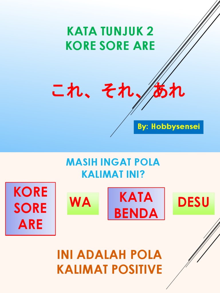 Kore Sore Are Bahasa Jepang | PDF