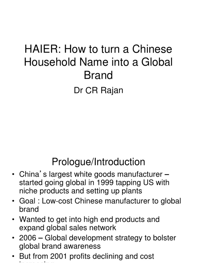 HAIER | PDF | Competition | Brand